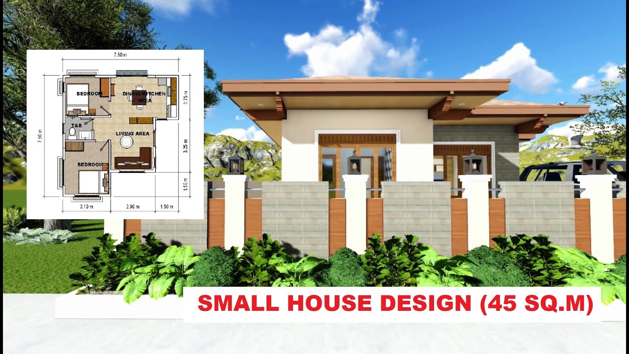 Small House Design (45 sq.m) - YouTube
