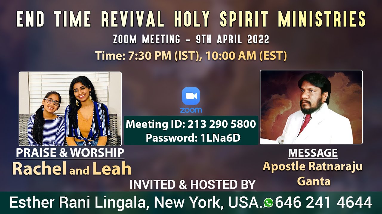 End Time Revival - Holy Spirit Ministries (9th April, 2022) Full ...
