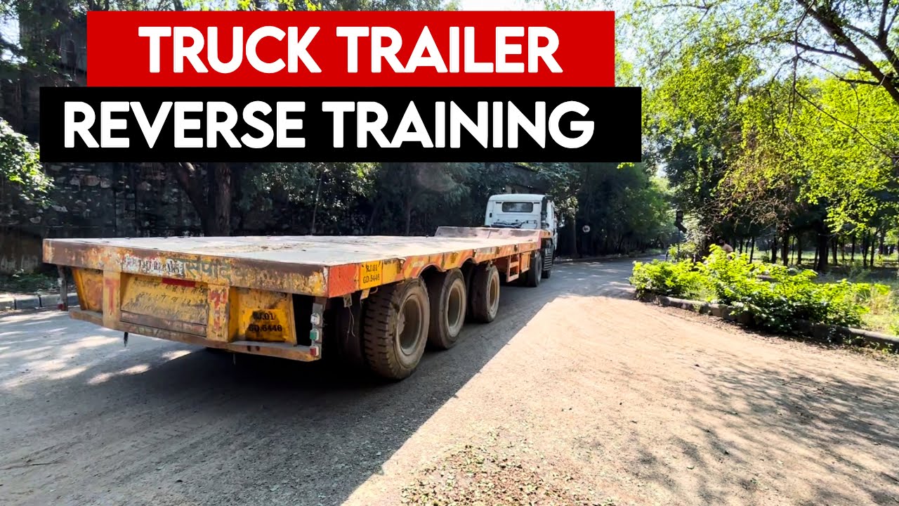 how to reverse truck trailer angle parking(Ajmer Driving school) - YouTube