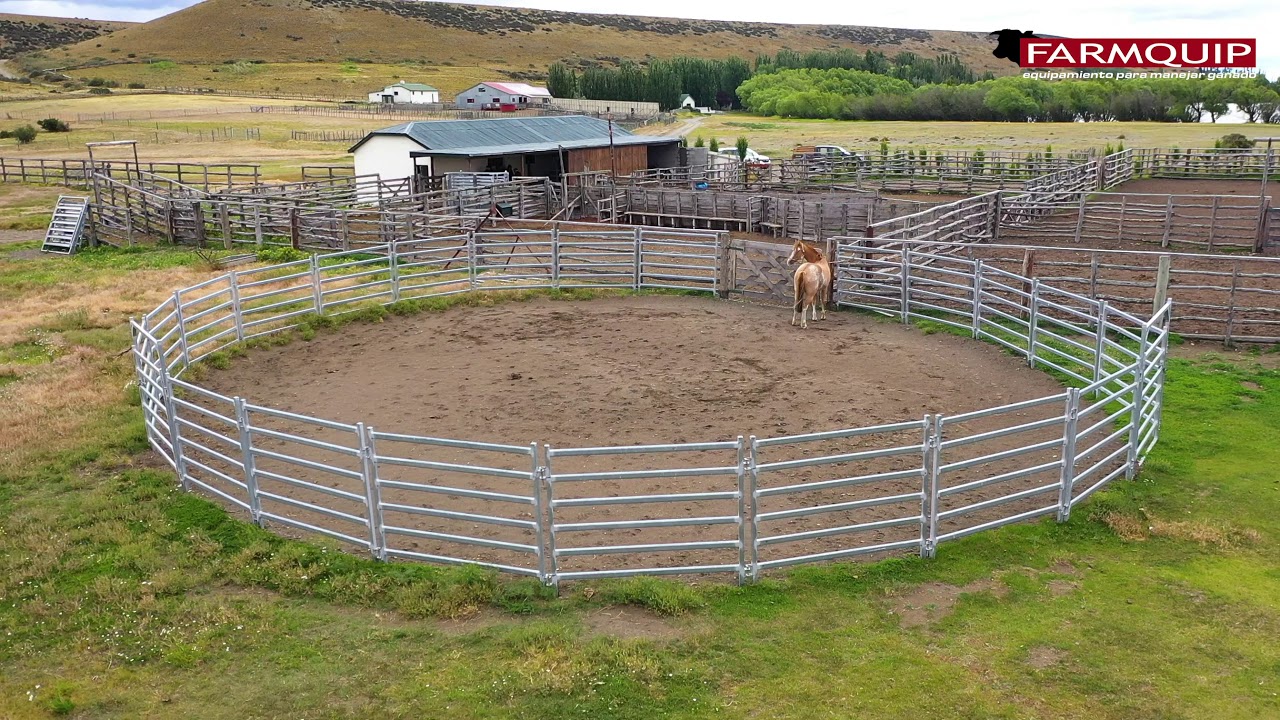 Corral Circular Farmquip - Cabaña y Estancia Moy Aike Chico - YouTube