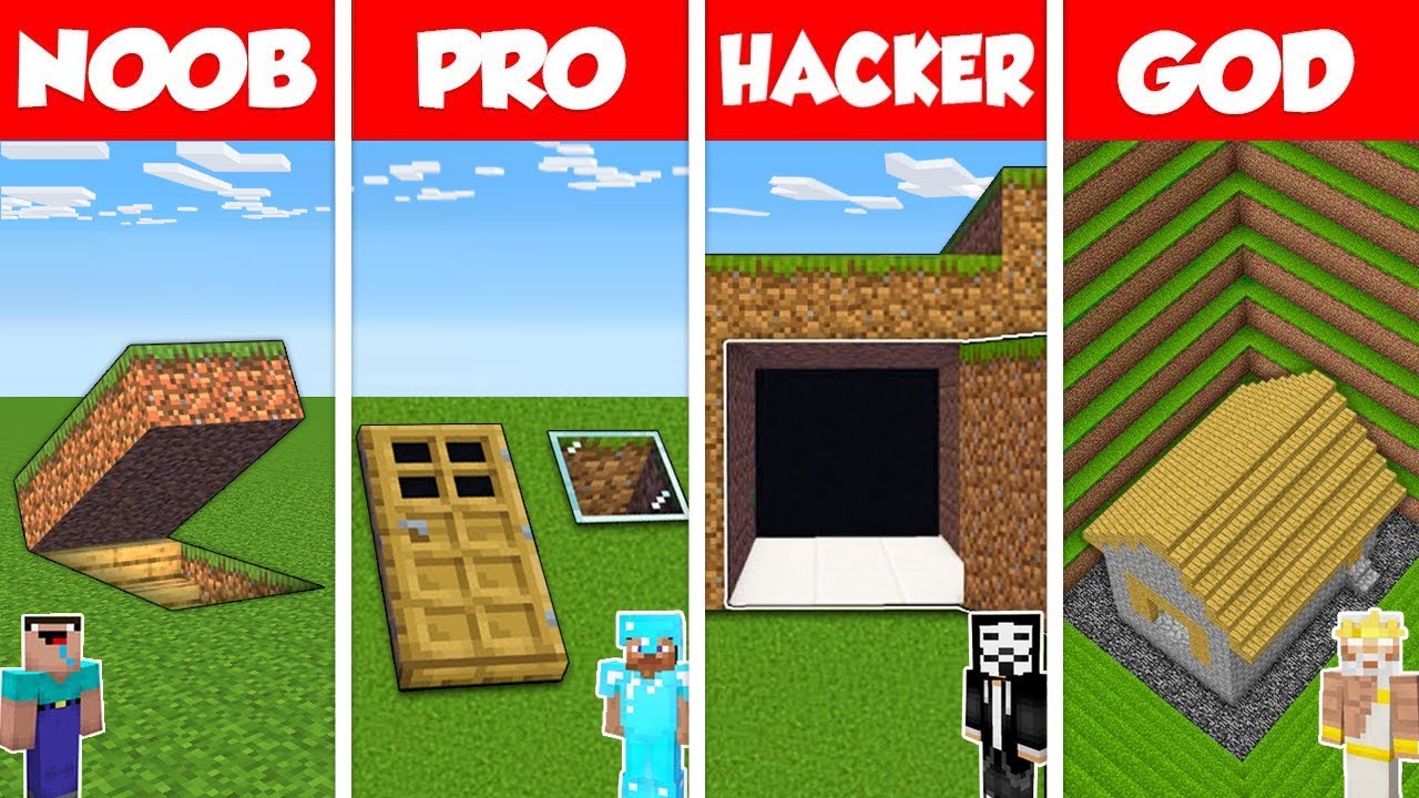 Minecraft Battle: NOOB vs PRO vs HACKER vs GOD: SECRET UNDERGROUND ...
