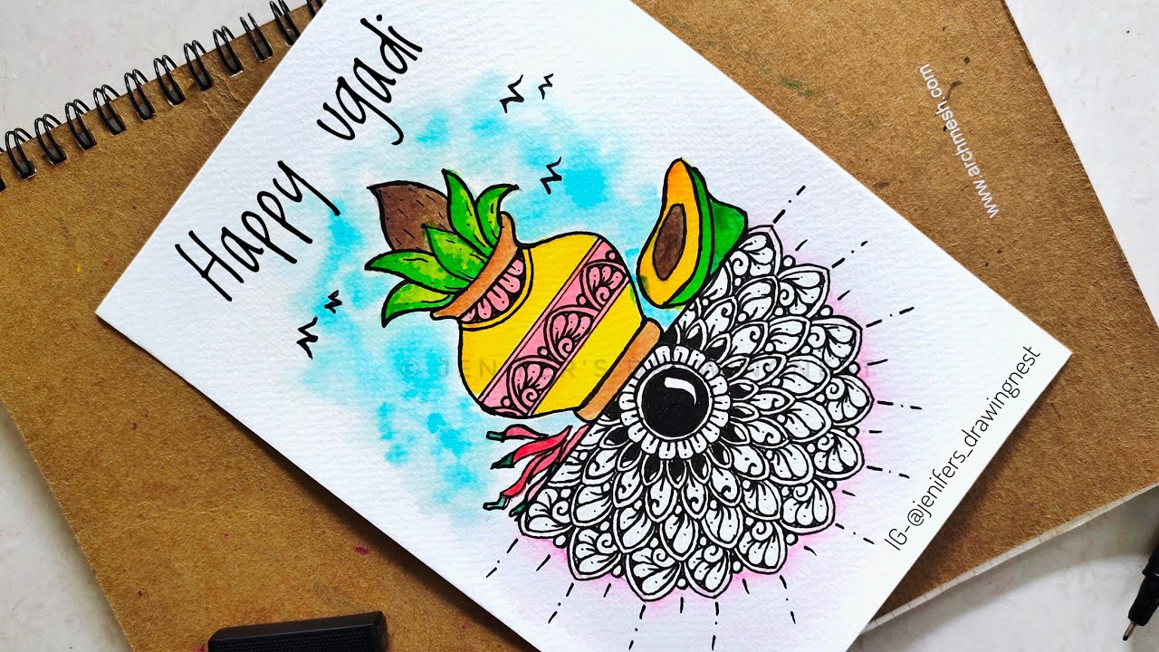 ugadi mandala art | ugadi drawing | gudi padwa mandala art | gudi padwa ...