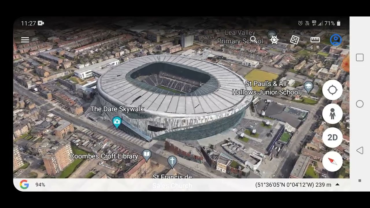 Tottenham FC Stadium / England city / Google Earth 3D maps / Best ...