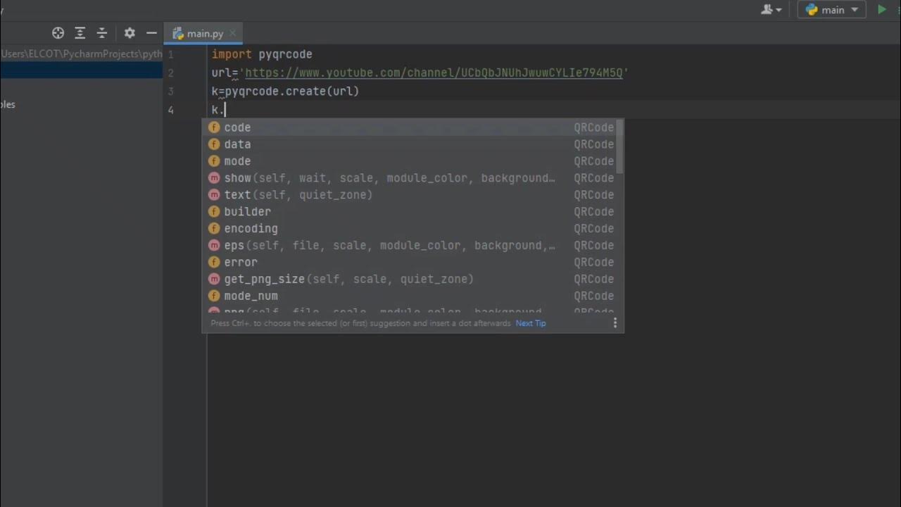 QR CODE GENERATE USING PYTHON - YouTube