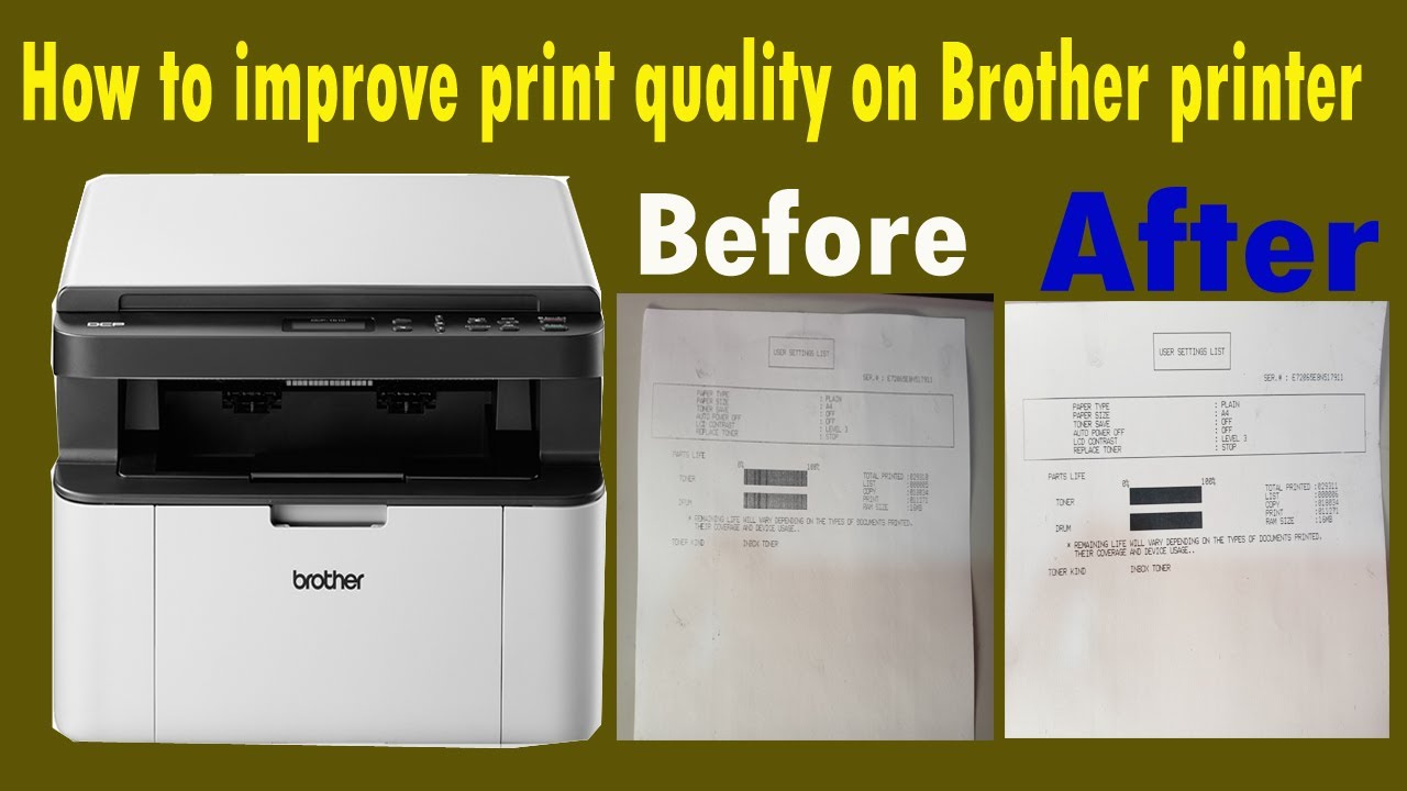Brother dcp 1510 improve the print quality || how to fix poor print ...