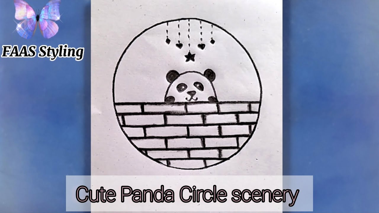 Panda drawing in circle | circle drawing for beginners | easy drawing ...