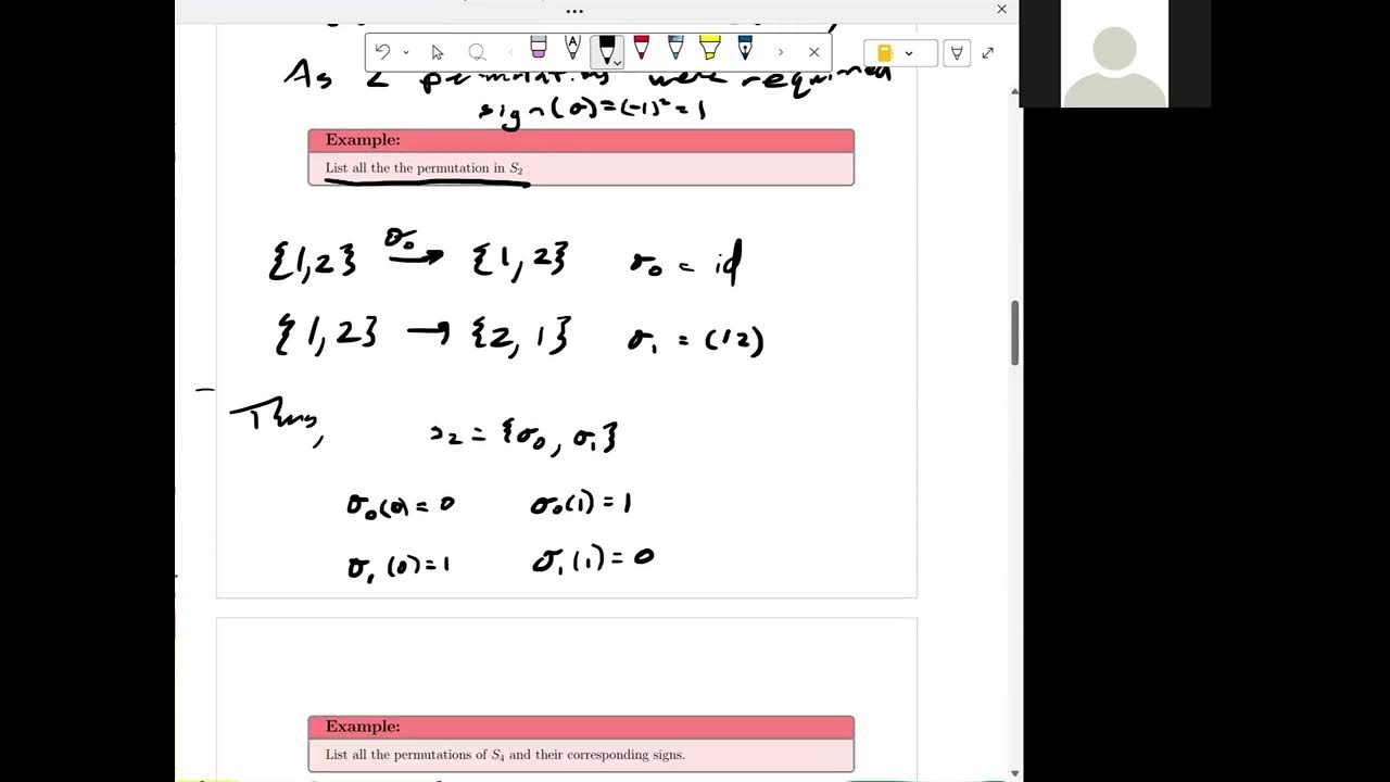 Determinants using Permutations Part 1 - YouTube