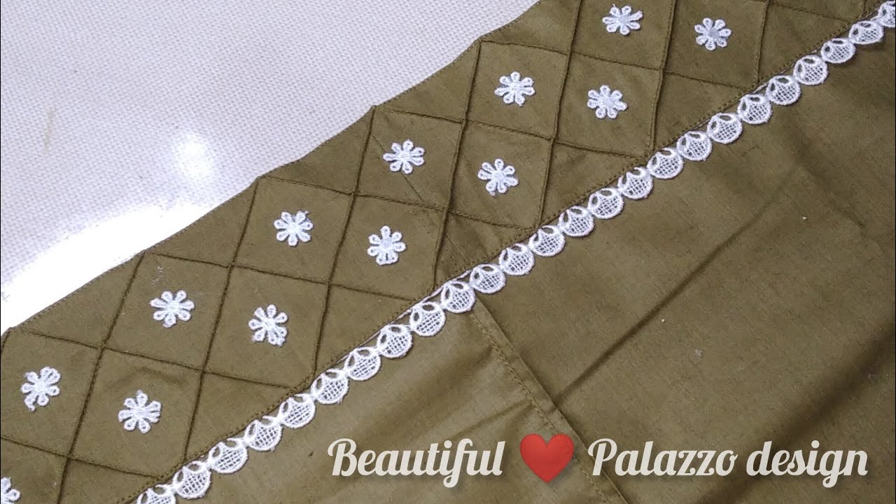 Beautiful Palazzo pants bottom design cutting and stitching|| Palazzo ...