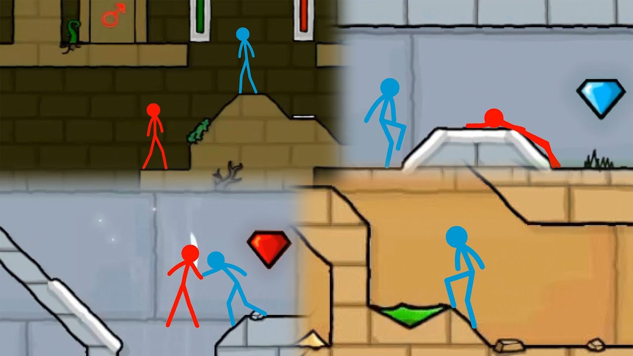 Watergirl and Fireboy, Stickman Animation - Forest Ice Light Temple 42 ...