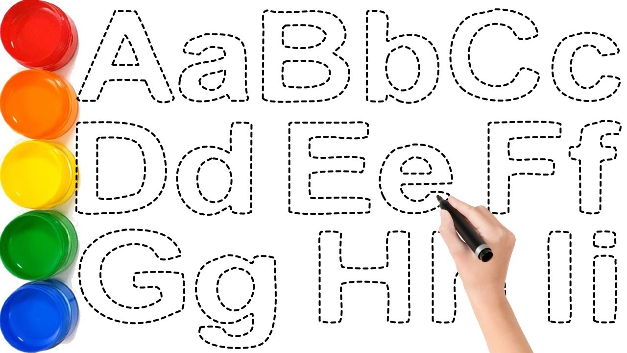 Phonics Song / Aa Bb Cc Dd Ee Ff Gg Hh Draw & Paint A to Z Easy Step by ...