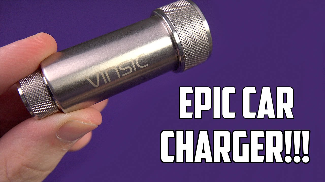 Epic Car Charger!!! VINSIC Stainless Steel 24W Dual USB - YouTube