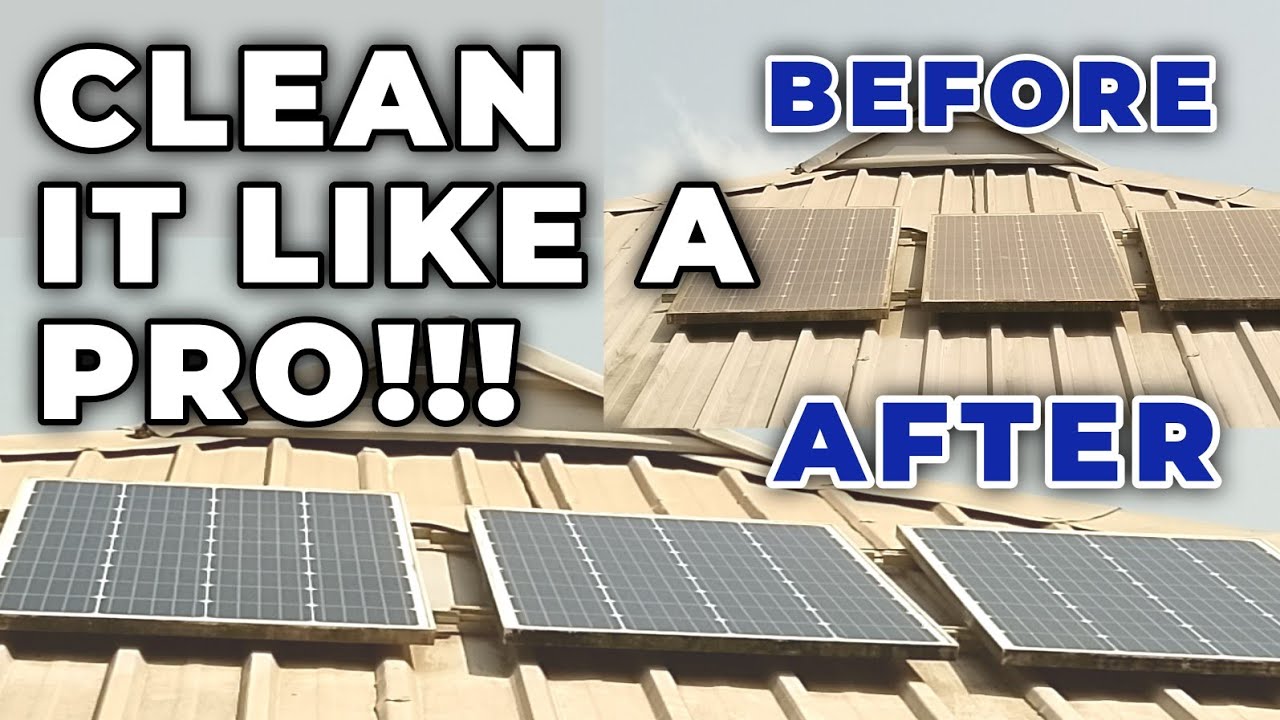 DIY How to Clean ROOF MOUNTED SOLAR PANELS || Cleaning Solar Panels # ...