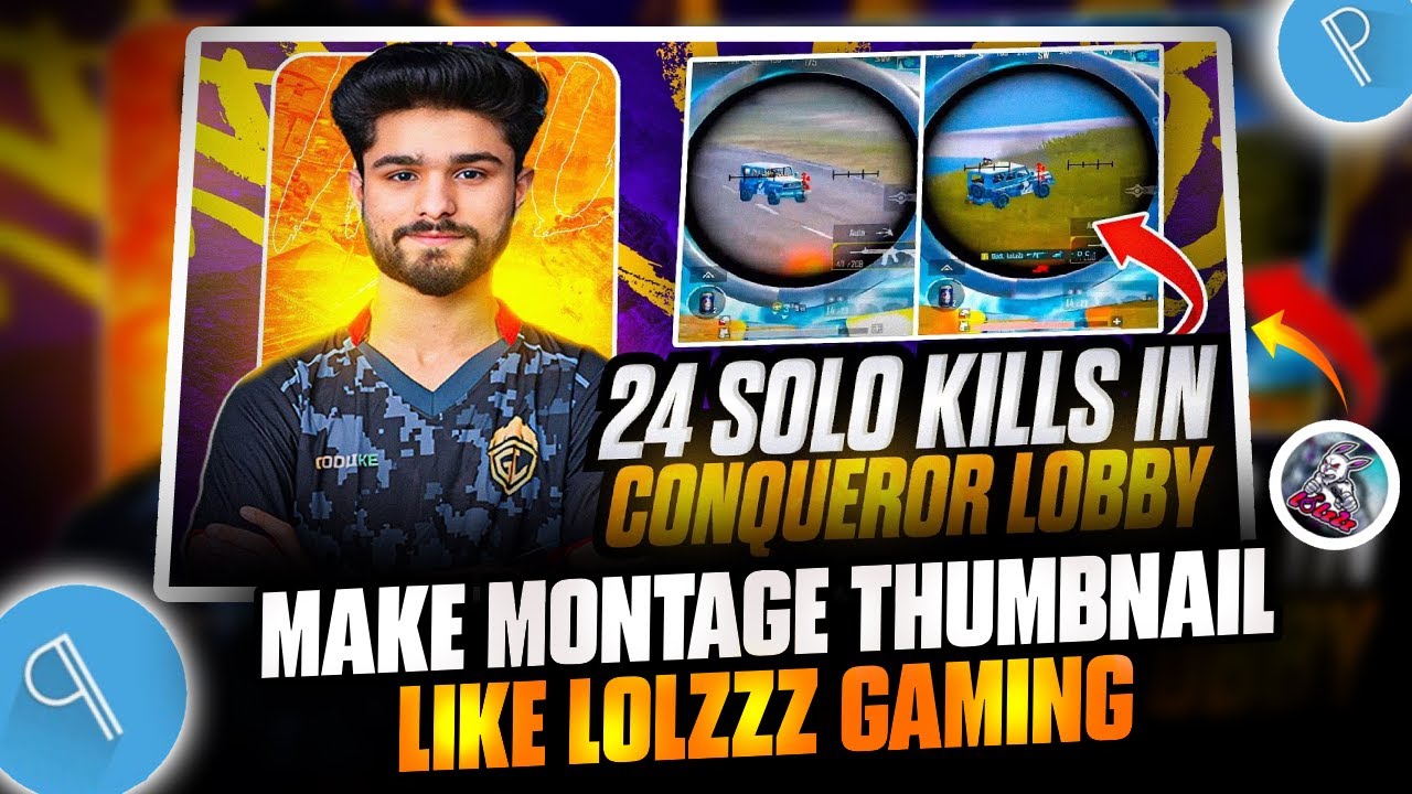 How To Make BGMI Montage Thumbnail Like @LoLzZzGaming | Make Montage ...