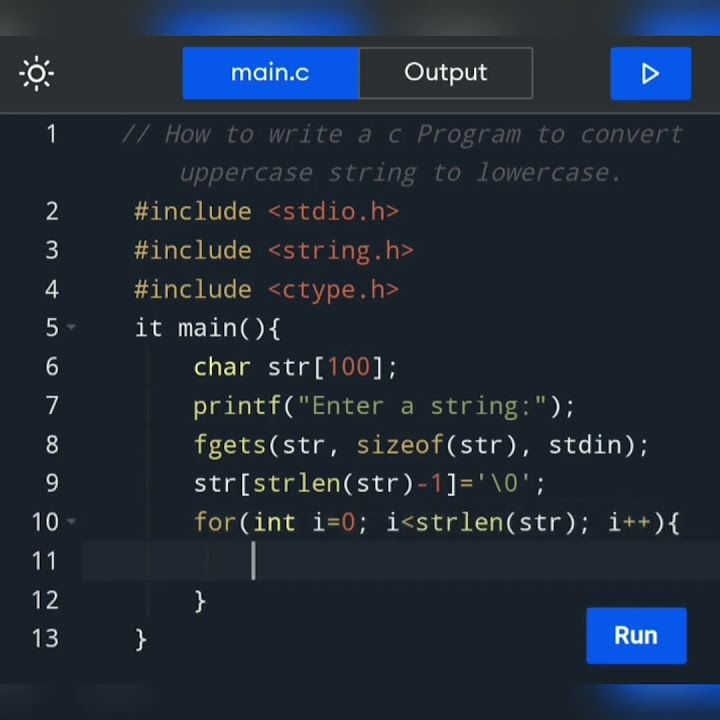 How to write a c Program to convert uppercase string to lowercase string. - YouTube