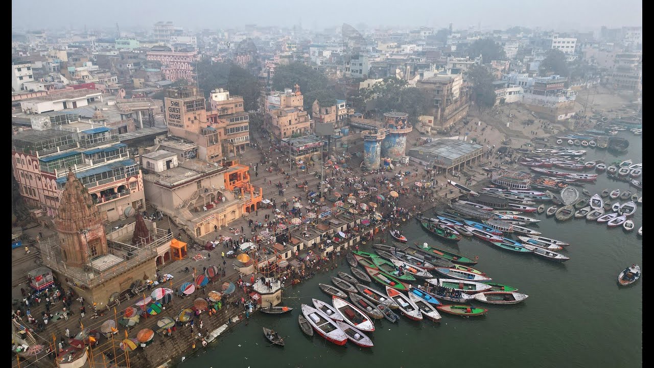 Varanasi Aerial Drone view stunning!#varanasi #kashi #varanasitemple ...
