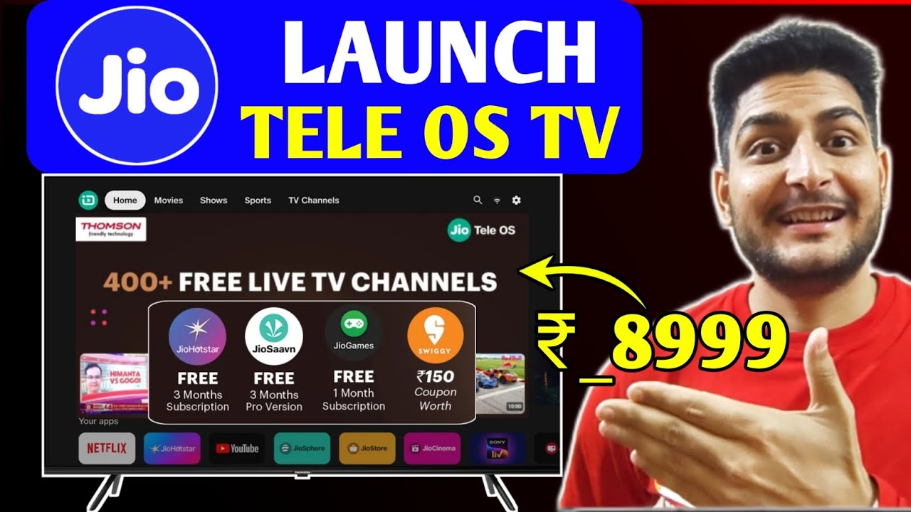 Thomson Launch Jio Tele Os Smart Tv | 400 + Tv Channels | Jio Hotstar ...