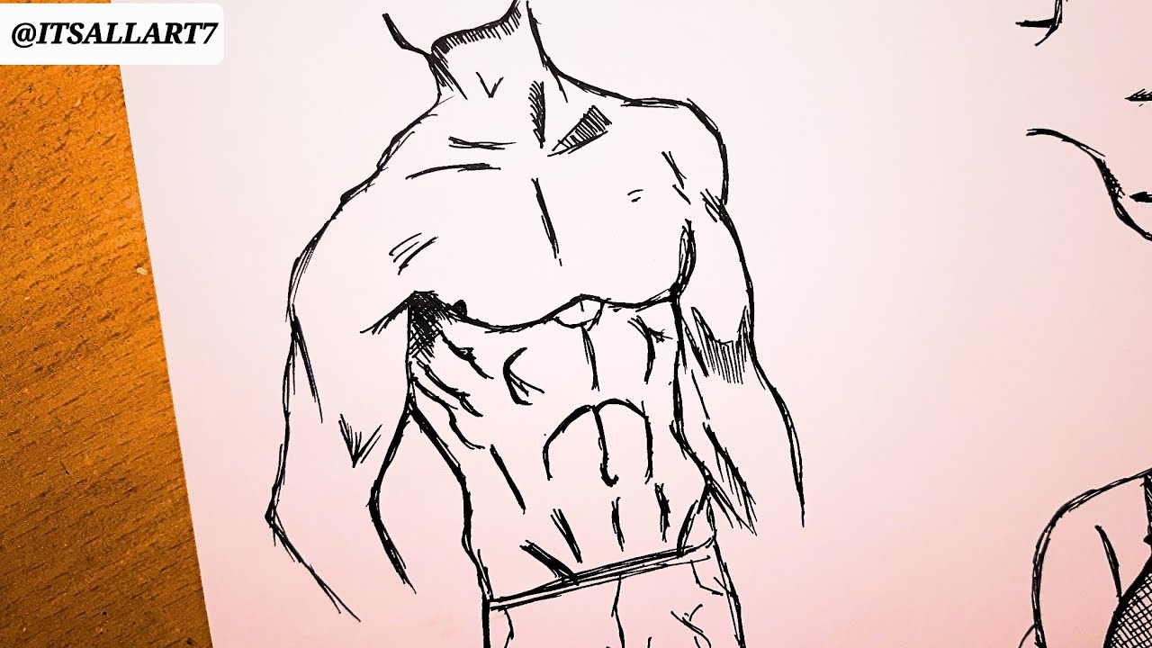how to draw a anime boy body with abs// male body drawing tutorial ...