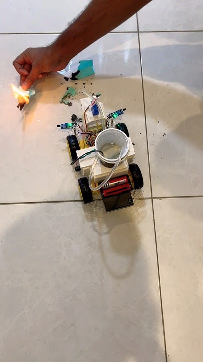DIY Fire fighting robot #diy #schoolproject #arduino - YouTube
