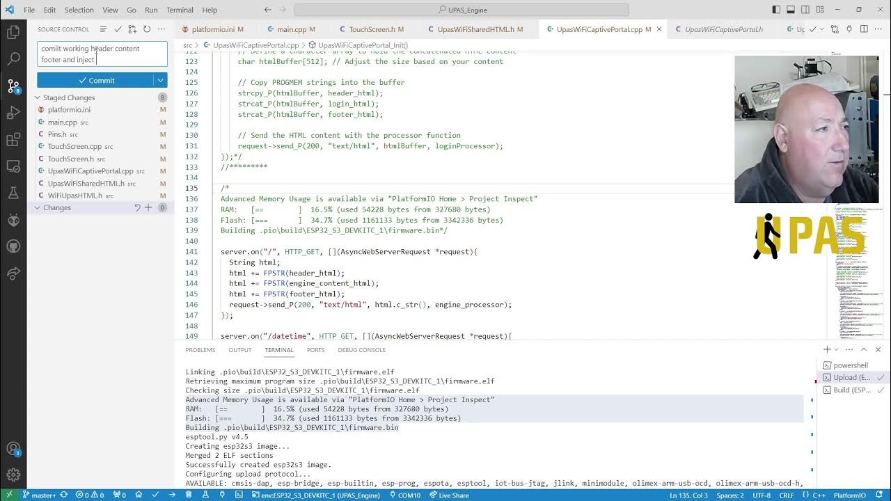 UPAS ESP32 Web API ChatGPT Code Optimisation #2 LIVE ! - YouTube
