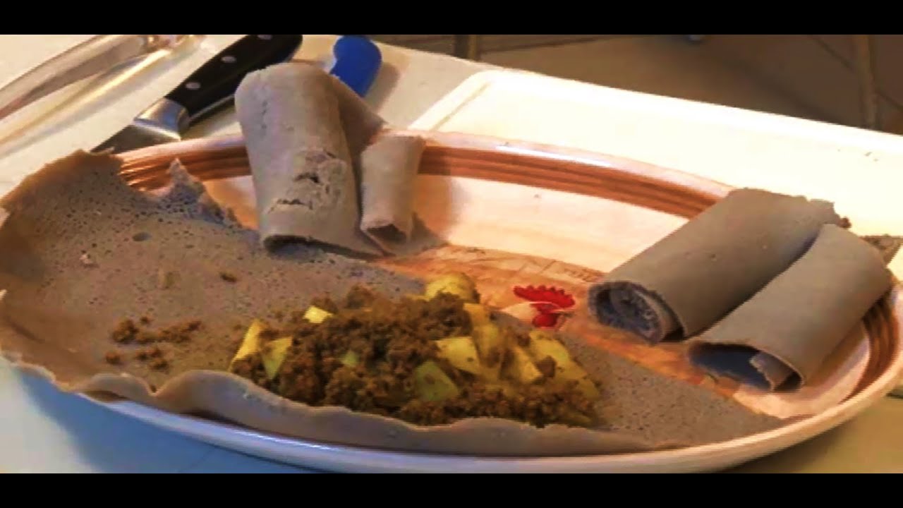 The wonders of the Ethiopian cuisine(10) alicha siga & dinich dish ...