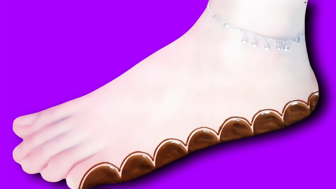 foot border mehndi design simple | Foot mehndi design simple | feet ...