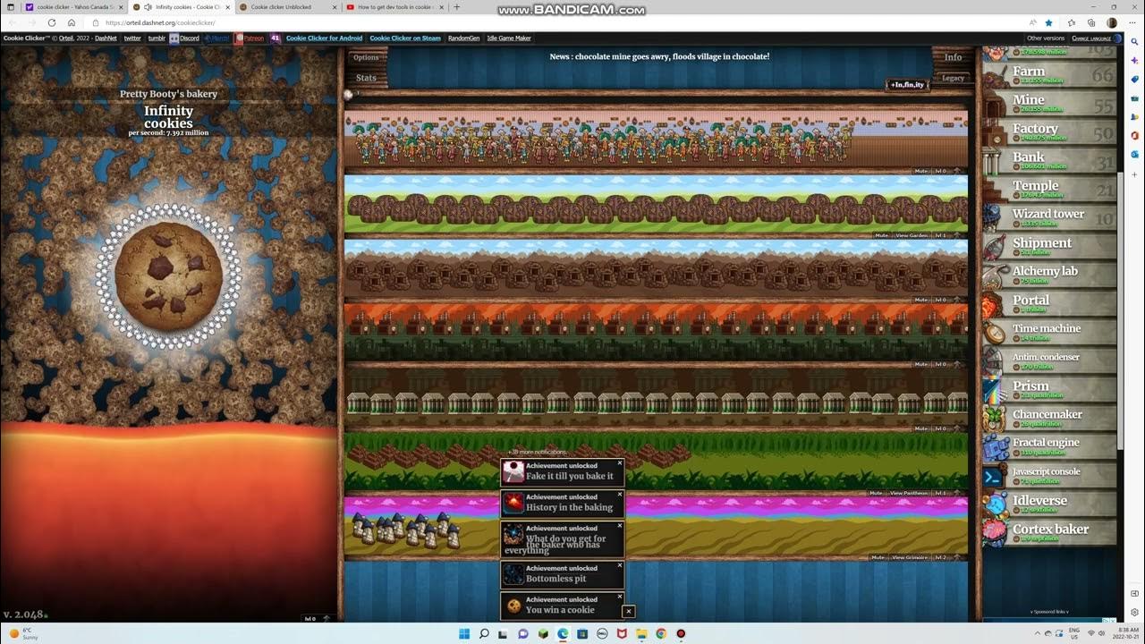 how to get dev tools and inf cookies in cookie clicker(INSPECT TRICKS ...