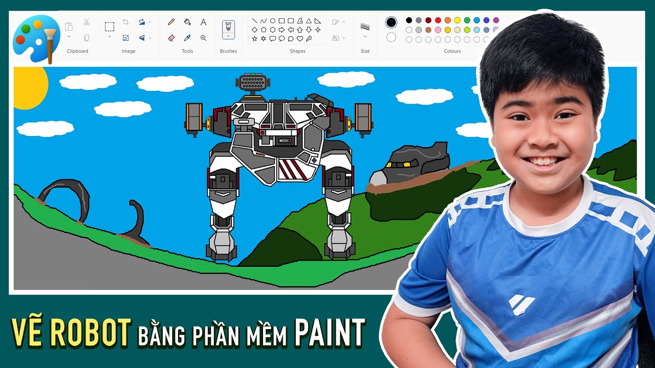 Vẽ Robot Chiến Đấu bằng Paint - Phú Thích Vẽ - YouTube