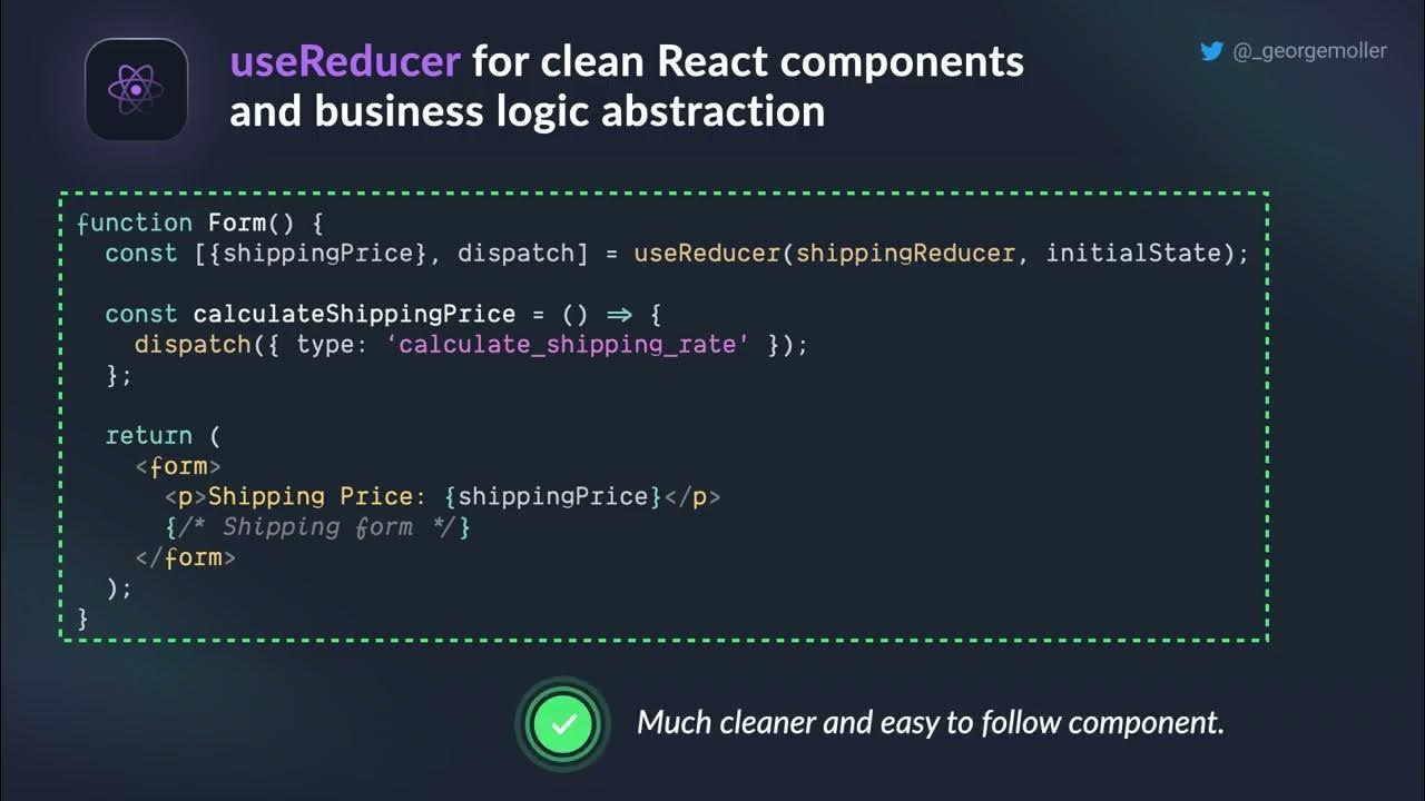 React tips: useReducer for business logic abstraction - YouTube