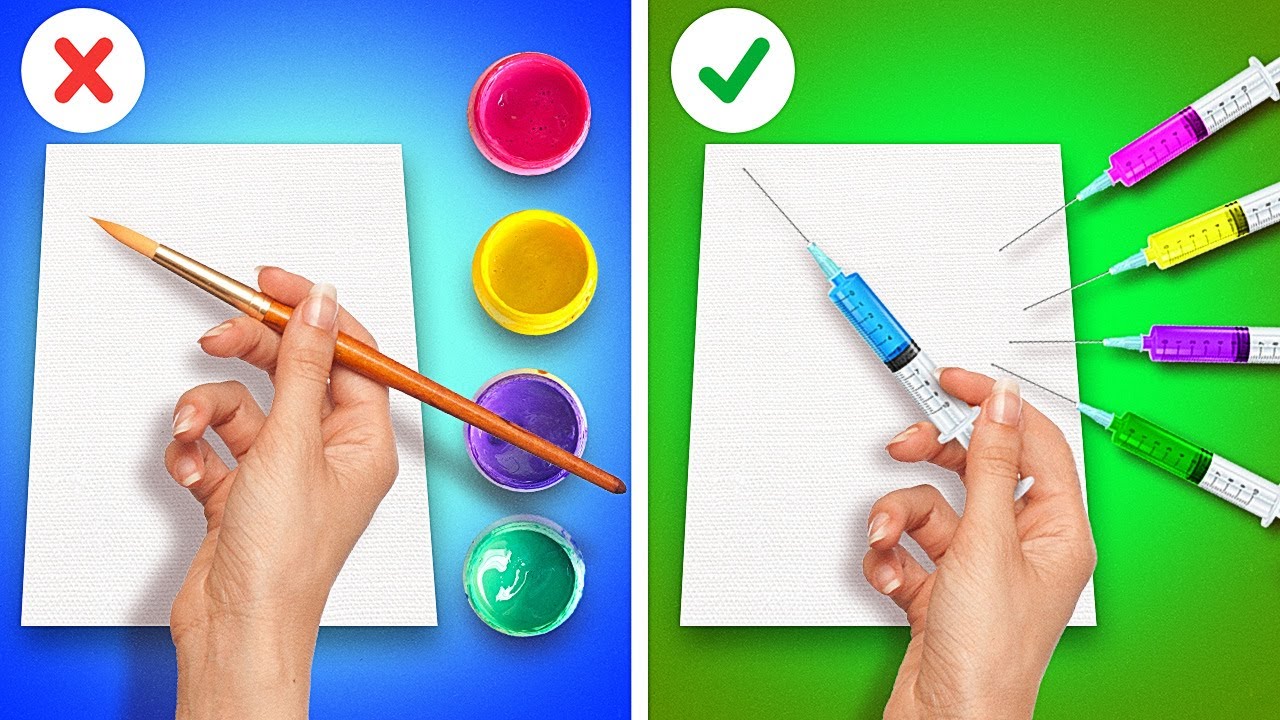 THESE 29 PAINTING TECHNIQUES EVERYONE CAN DO! Drawing Hacks and Tricks🎨 ...