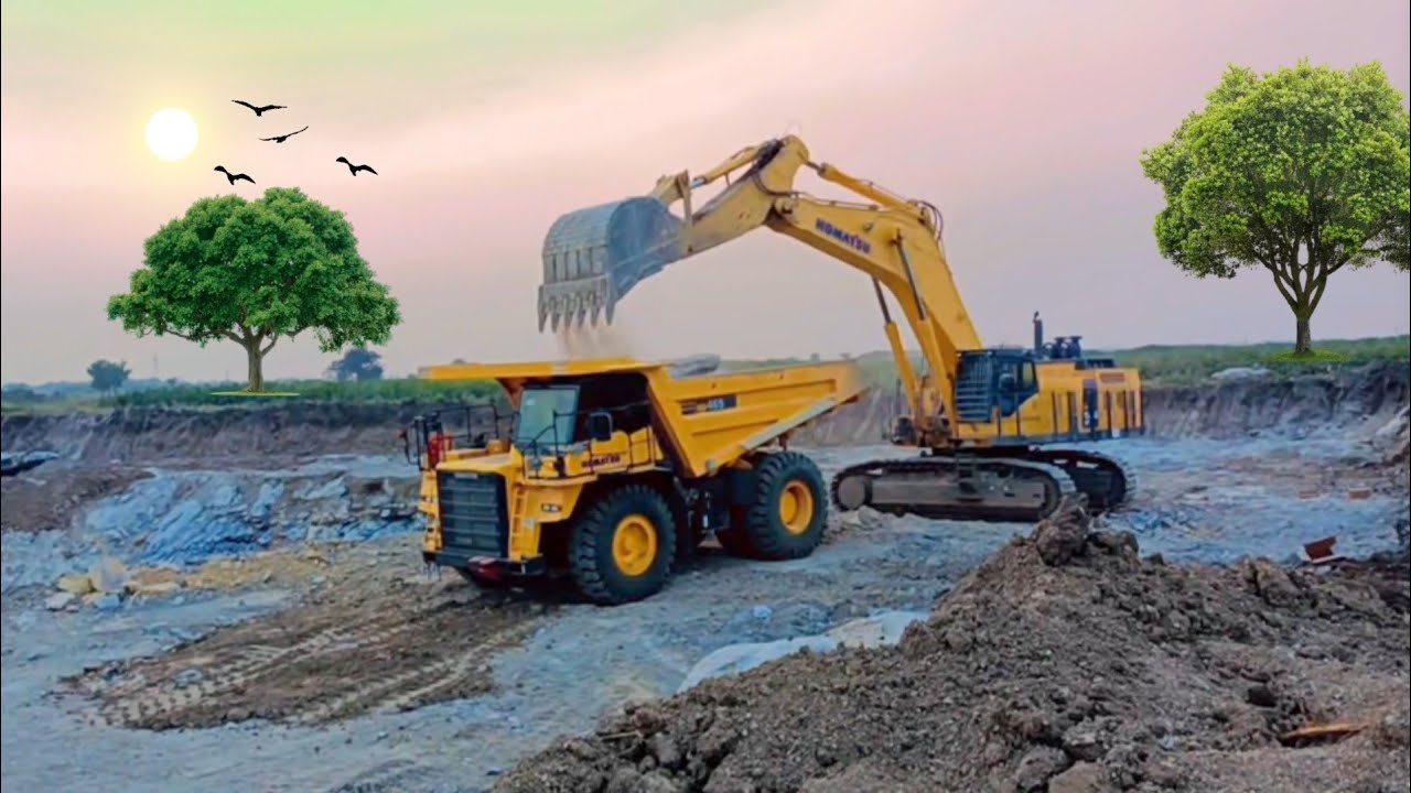 Komatsu Mining Machinery running at site. || Komatsu Excavator ...