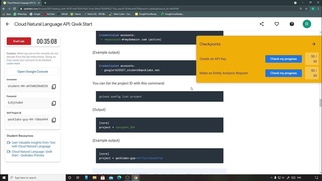 Cloud Natural Language API Qwik Start | Qwiklabs [GSP097] - YouTube