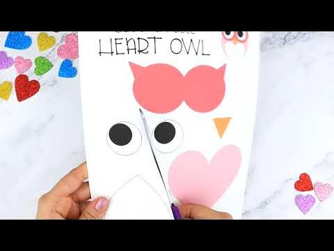 Free Printable Cut and Paste Heart Owl Craft - YouTube