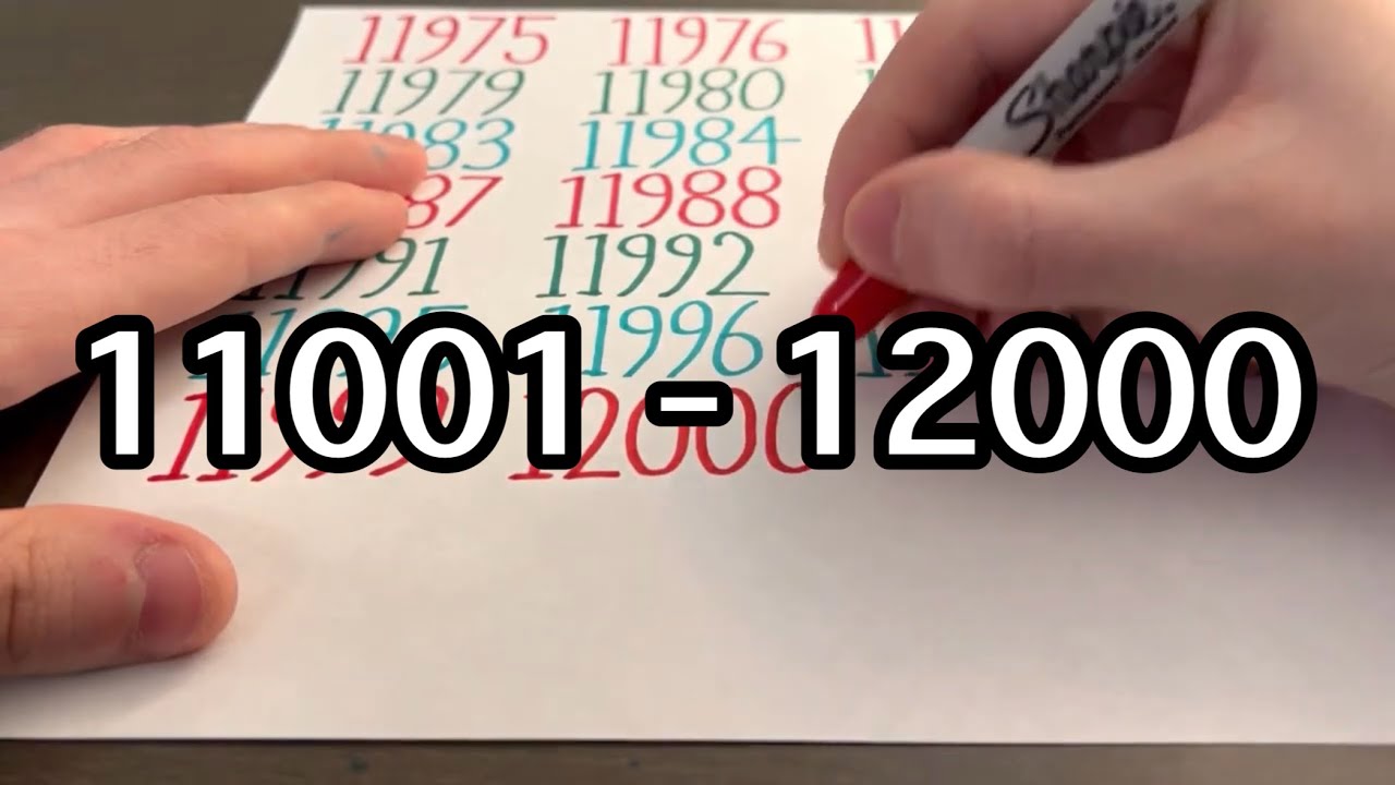 Writing Counting 11001 - 12000 - YouTube