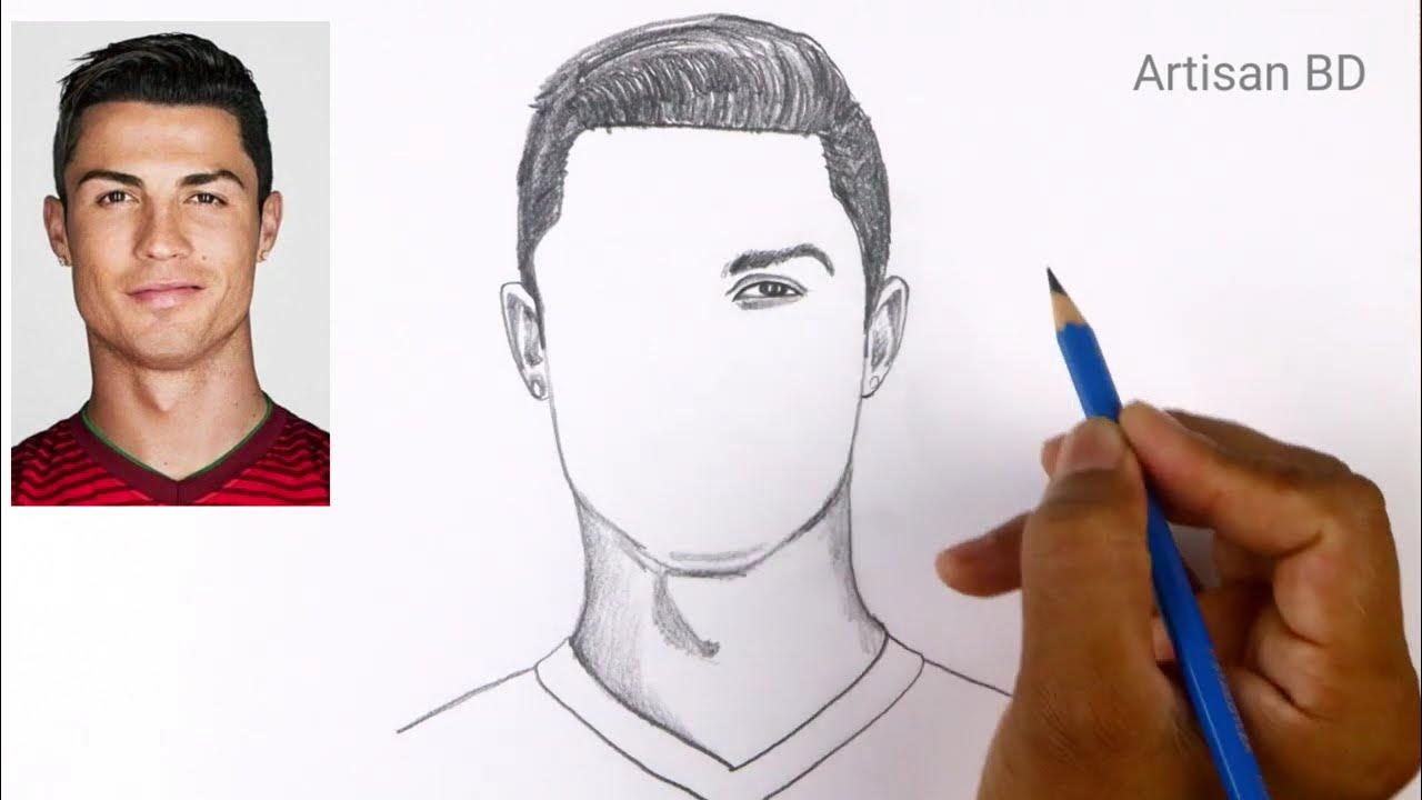 How To Draw Realistic Cristiano Ronaldo, Easy Pencil Sketch #cr7 - YouTube