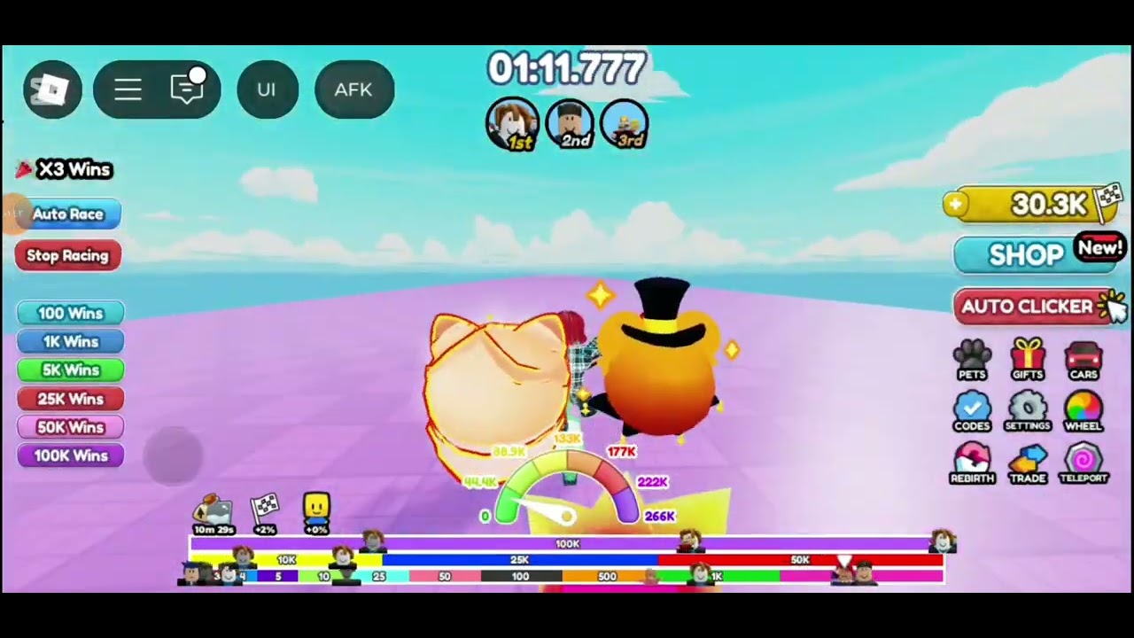 ROBLOX RACE CLIKER MY SEPED IS 255K Y TU - YouTube