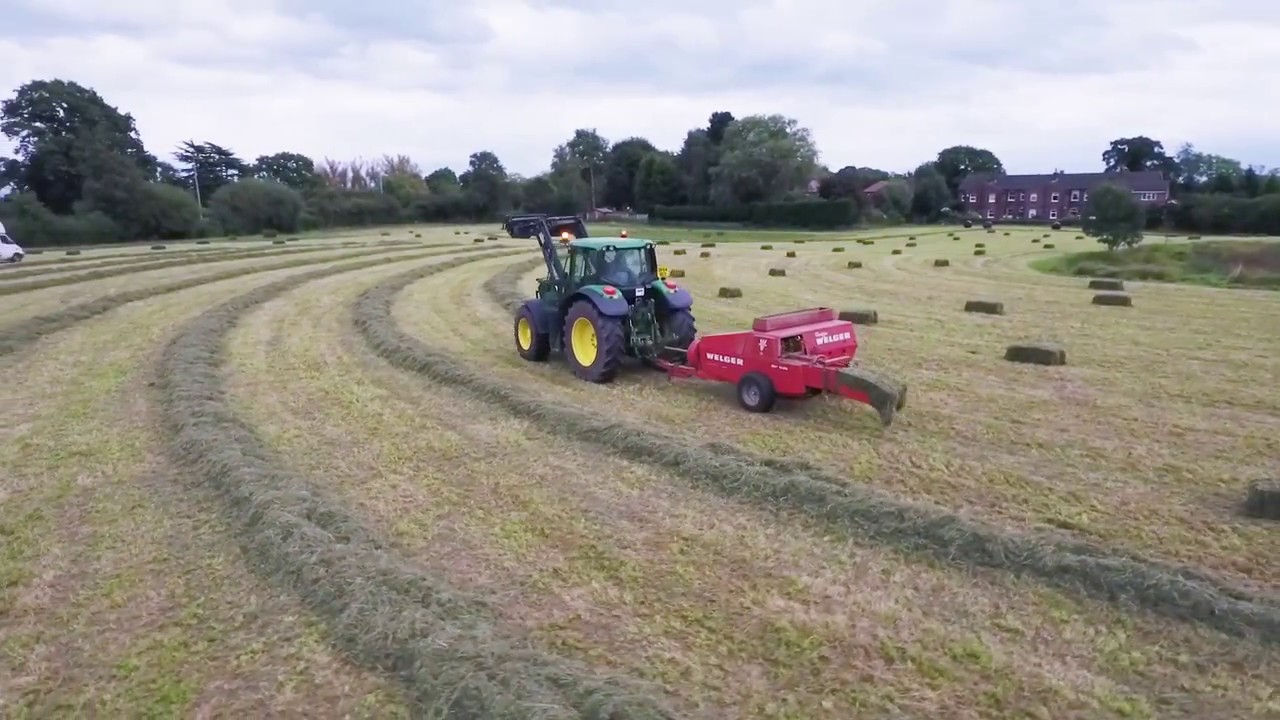 Hay Bailing with Dual Phantom 4 in STRONG wind - YouTube