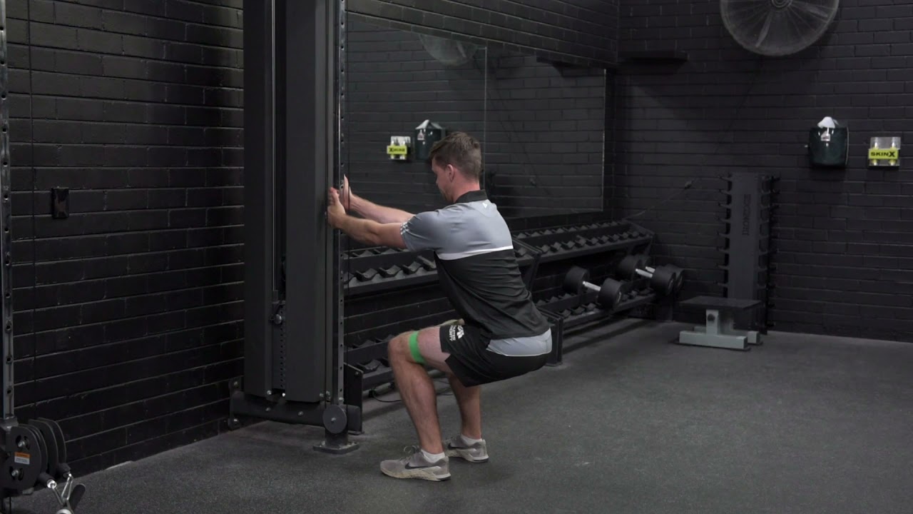 Mini Band Isometric Squat Hold Abduction (Hip Strength) - YouTube