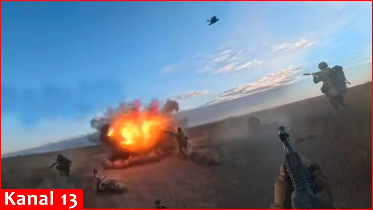 Group of Russians attacking with motorcycles and quadricycles are ...
