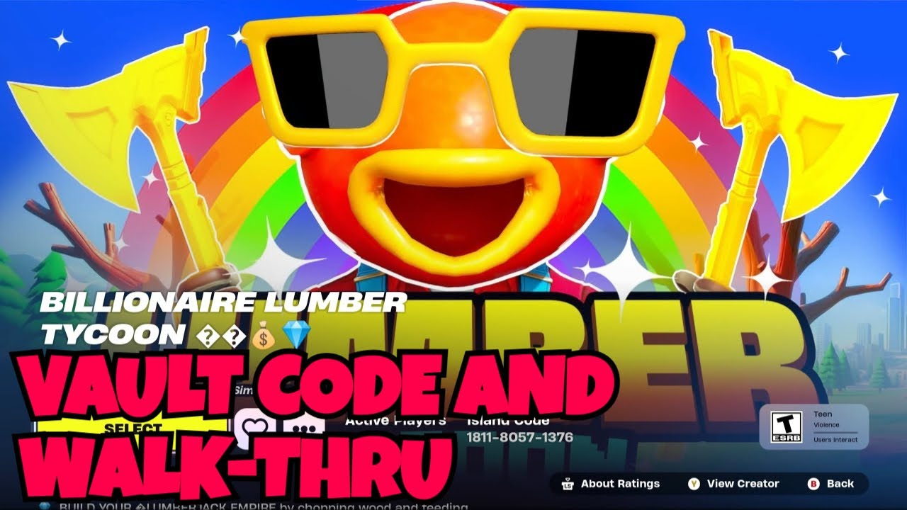 BILLIONAIRE LUMBER TYCOON FORTNITE - SECRET VAULT CODE AND WALK THRU ...