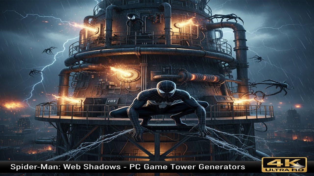 Spider-Man: Web of Shadows - PC Game Tower Generators 4K Ultra HD - YouTube