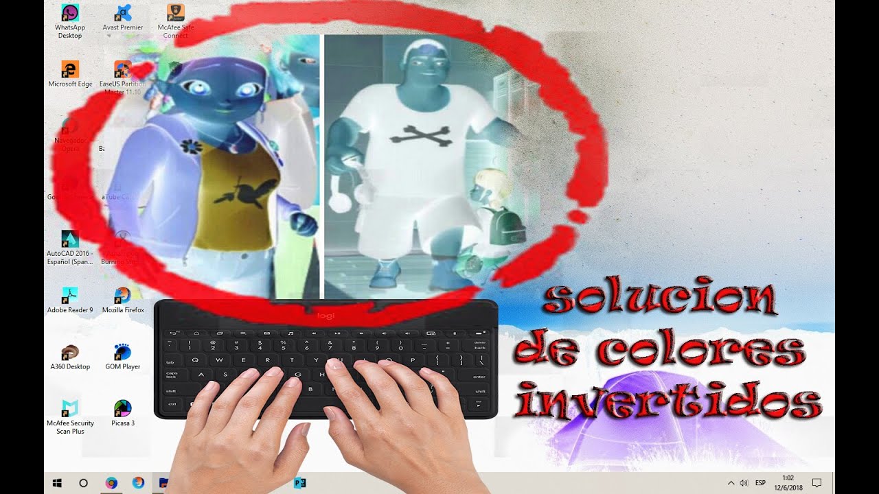 Al presionar tecla, aparecen colores invertidos en pantalla de mi pc ...