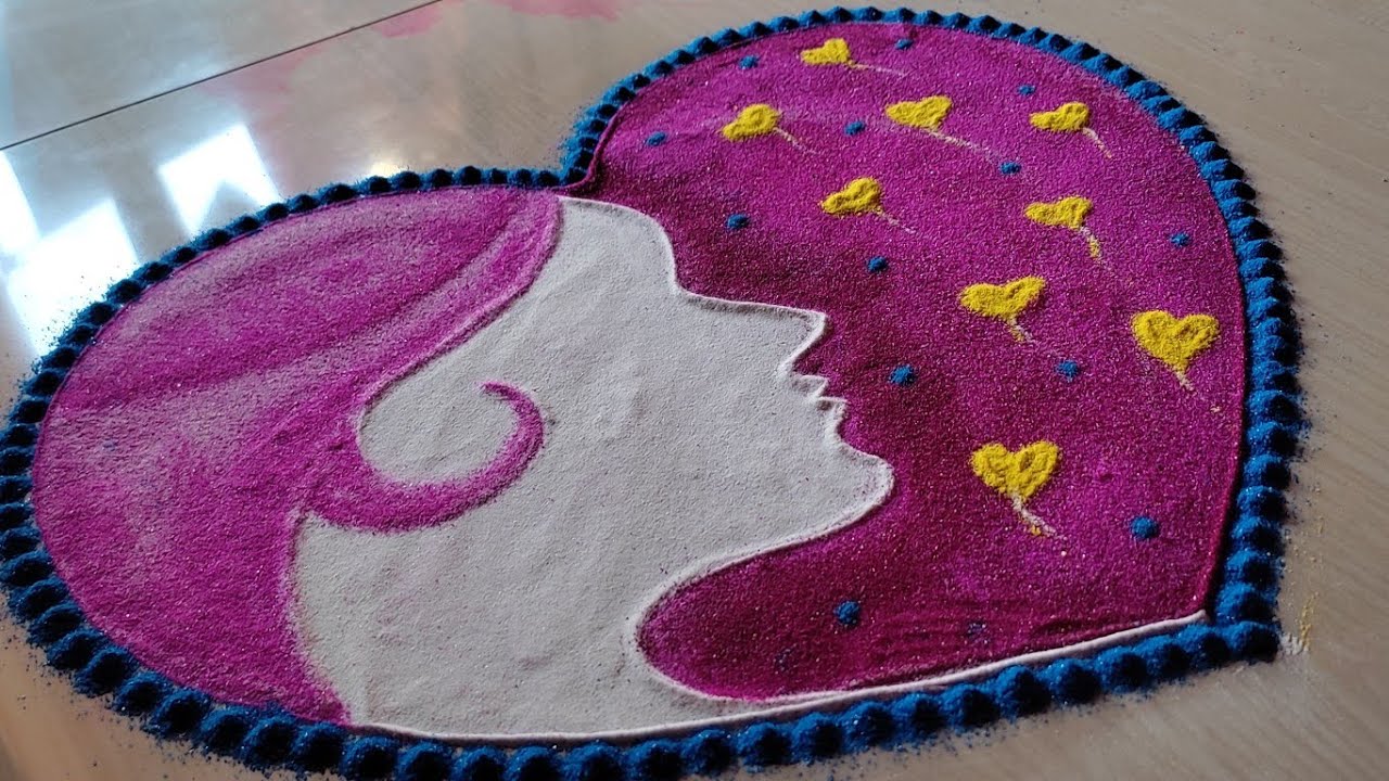 Women's day special rangoli design 8March जागतिक महिला दिन रांगोळी ...