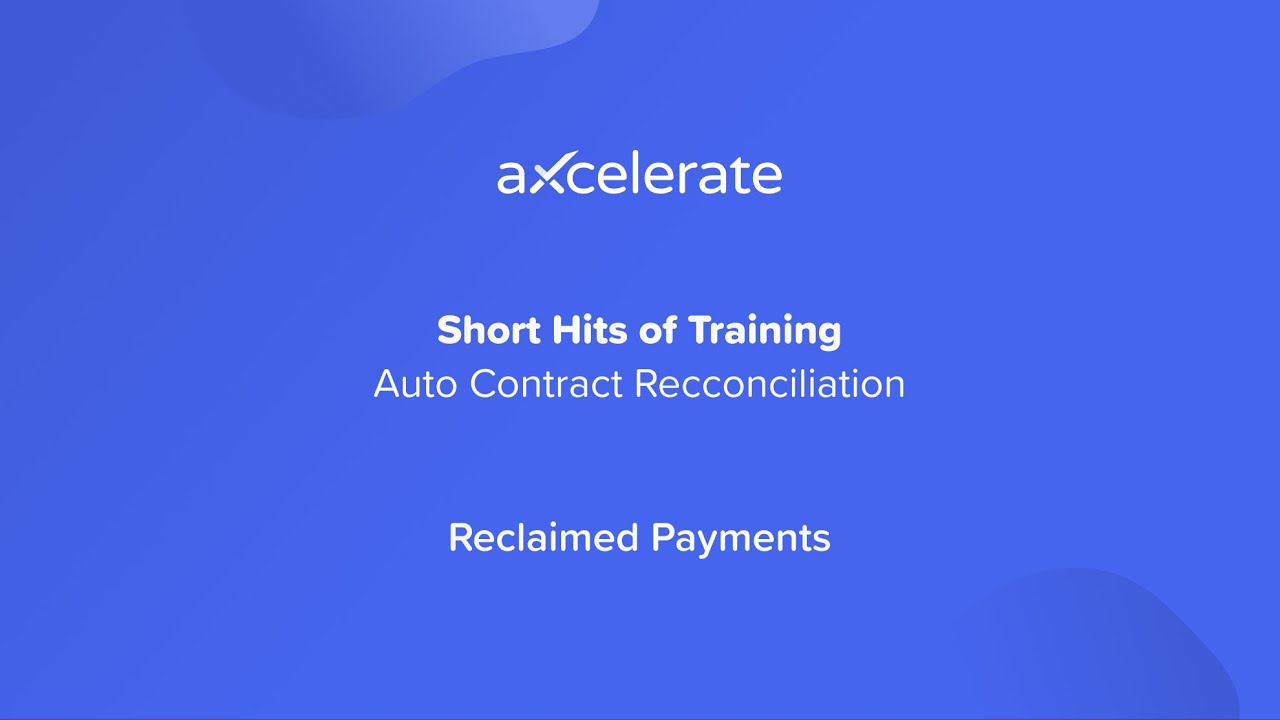 Auto Contract Reconciliation - Reclaimed Payments - YouTube