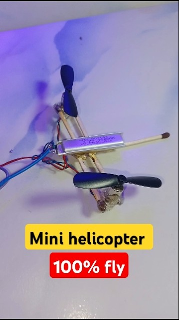 Mini helicopter 🚁 with drone motor#dcmotor #experiment #helicopter # ...
