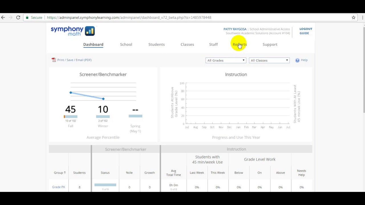 How to log into the Symphony Math Teacher Site 02 01 2017 - YouTube