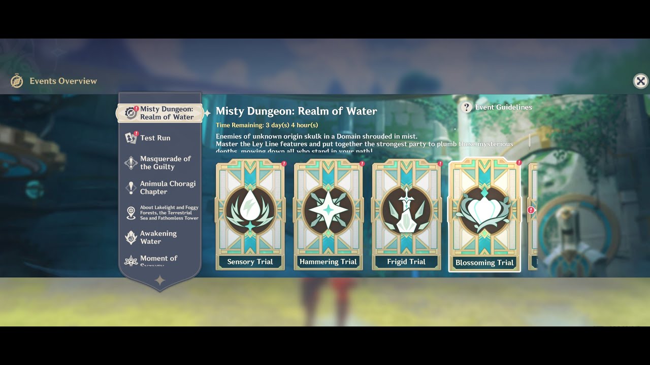 Claiming All Rewards Misty Dungeon Realm of Water Event | Genshin ...
