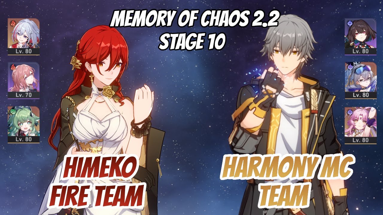 Himeko Fire Team & Harmony MC x Xueyi Memory of Chaos Stage 10 (3 Stars ...
