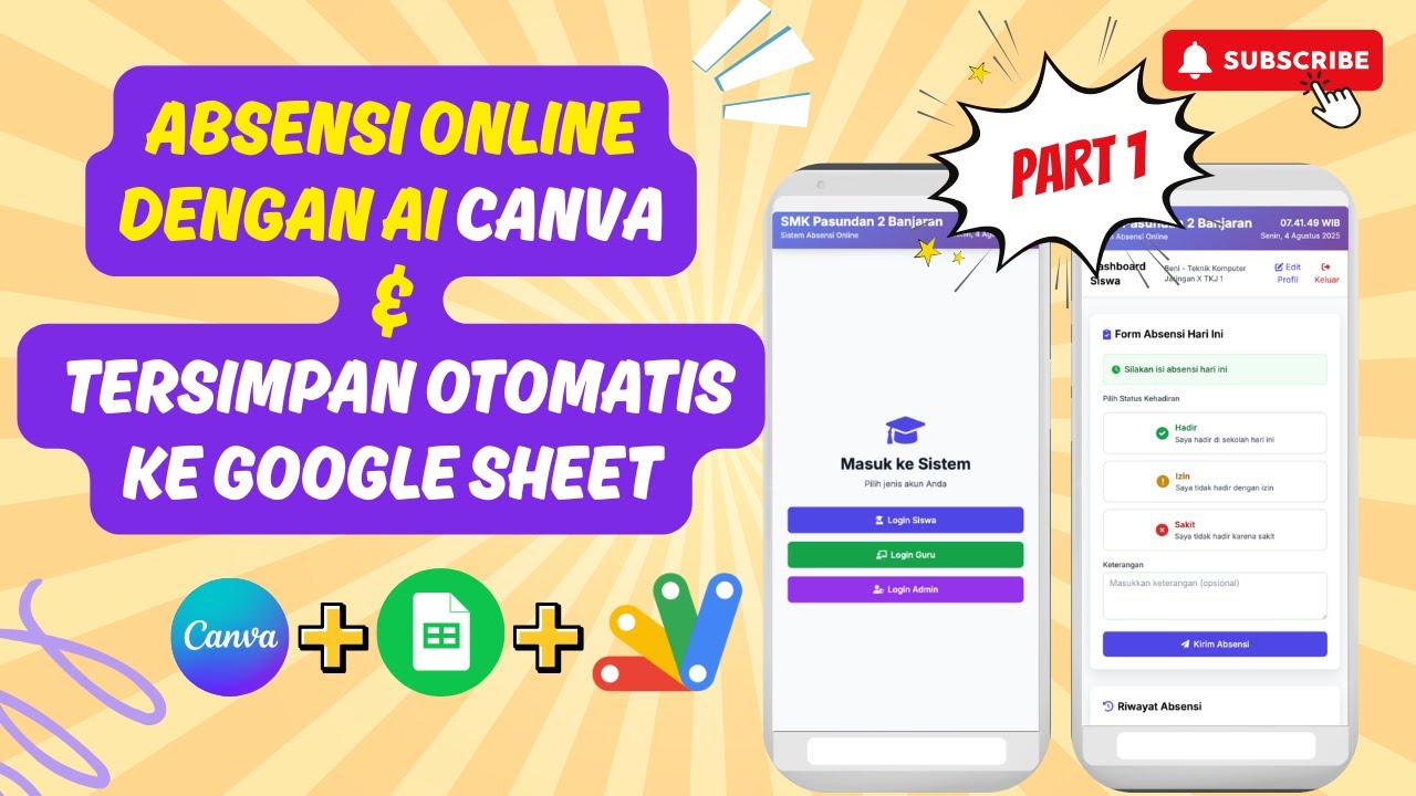 Tutorial Buat Daftar Hadir Online di Ai Canva & Tersimpan Ke Google Sheet | PART 1 | ABSEN ...