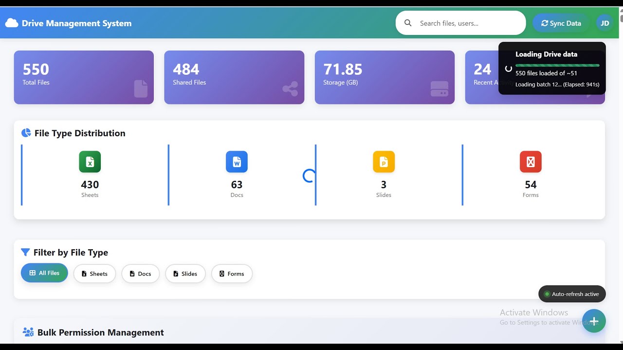 Drive Management System built using Google Apps Script + HTML to manage ...