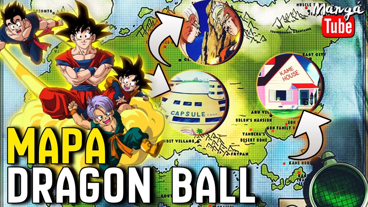 O MAPA MUNDI DE DRAGON BALL | LOCALIZAÇÃO REAL DE BATALHAS E LOCAIS ...